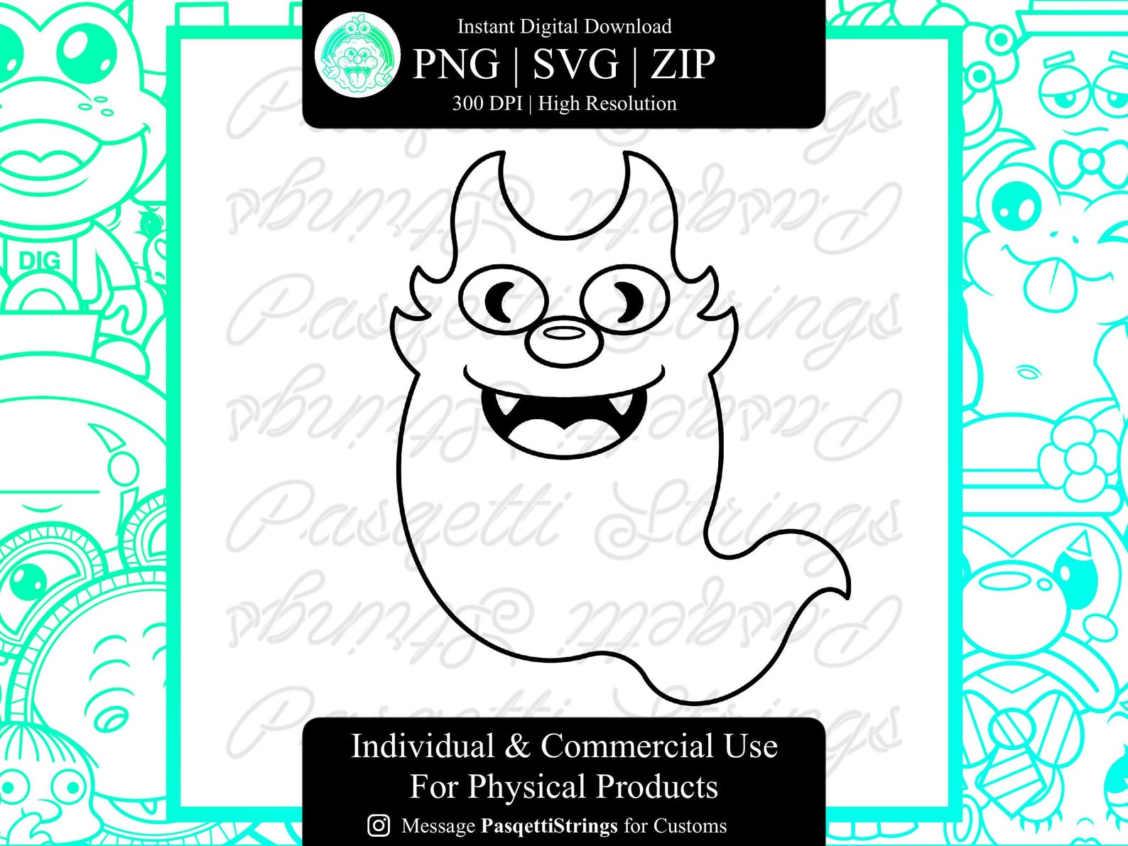 The Ghost of Snowball II SVG Halloween Line Art Ghost Cut File Spooky ...