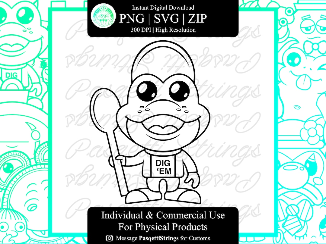 Dig ‘em FP Figure SVG File - Nostalgia - Cereal - Mascot - Frog - Etsy