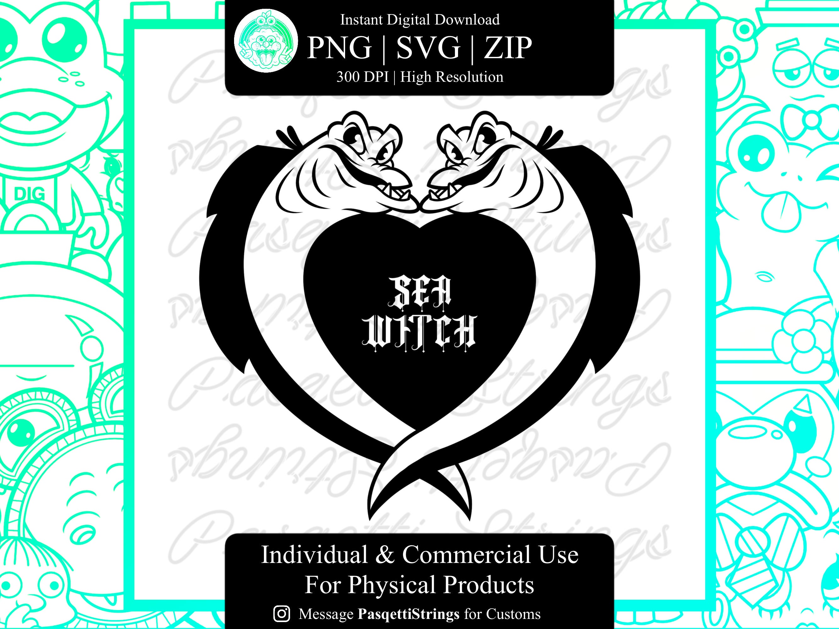 Sea Witch Eel Heart SVG File - Etsy