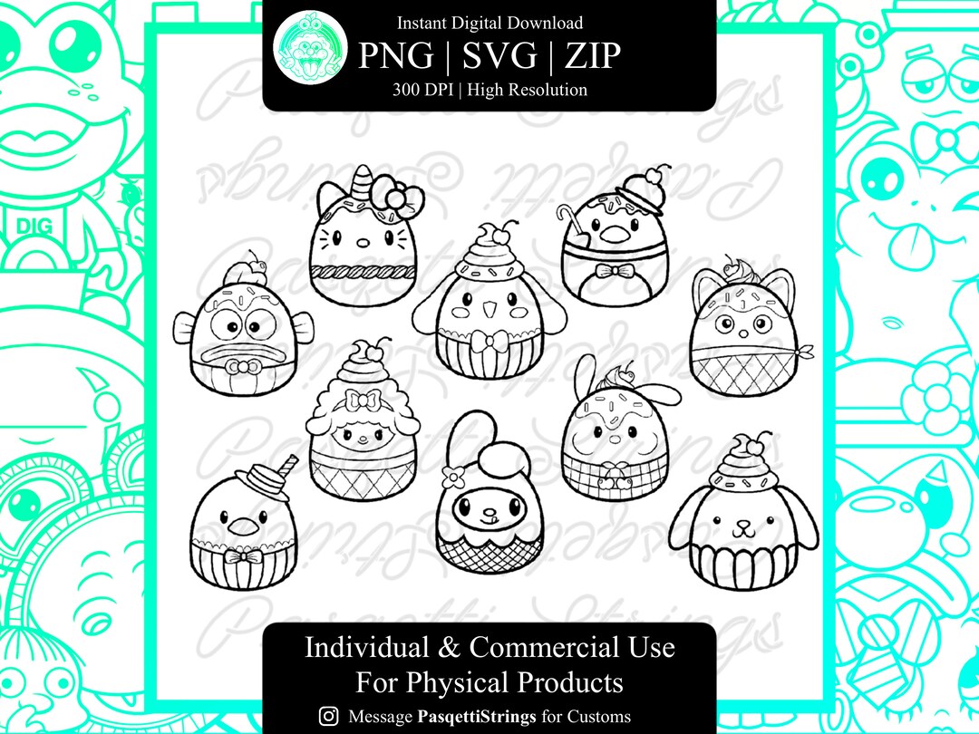 Ice-cream Parlor San Squishies SVG File - Etsy