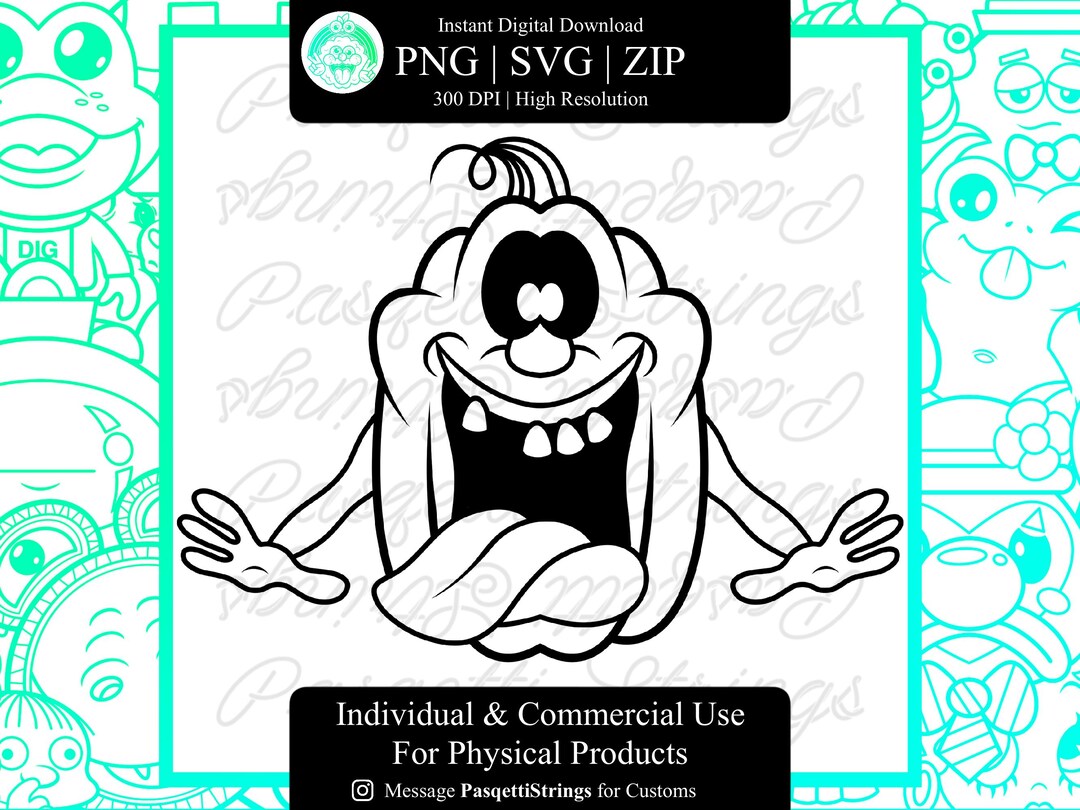 Slime ‘o’ Lantern SVG - Halloween Line Art - Ghost Cut File - Spooky ...