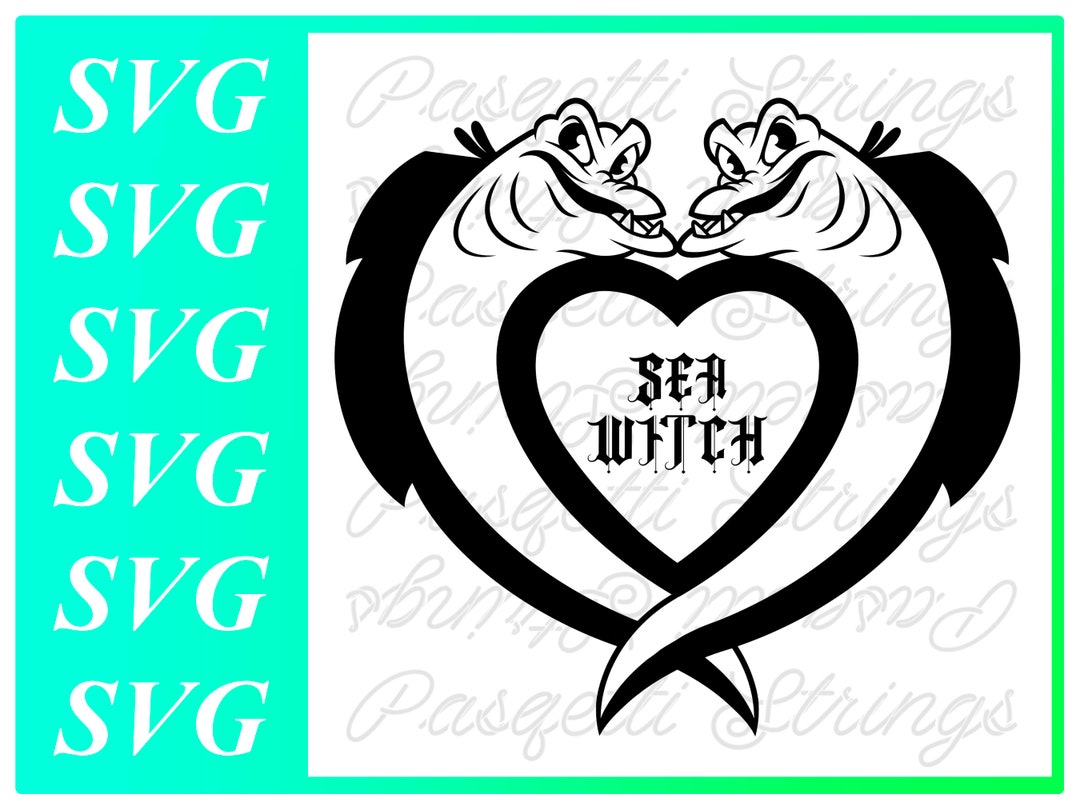Sea Witch Eel Heart SVG File - Etsy