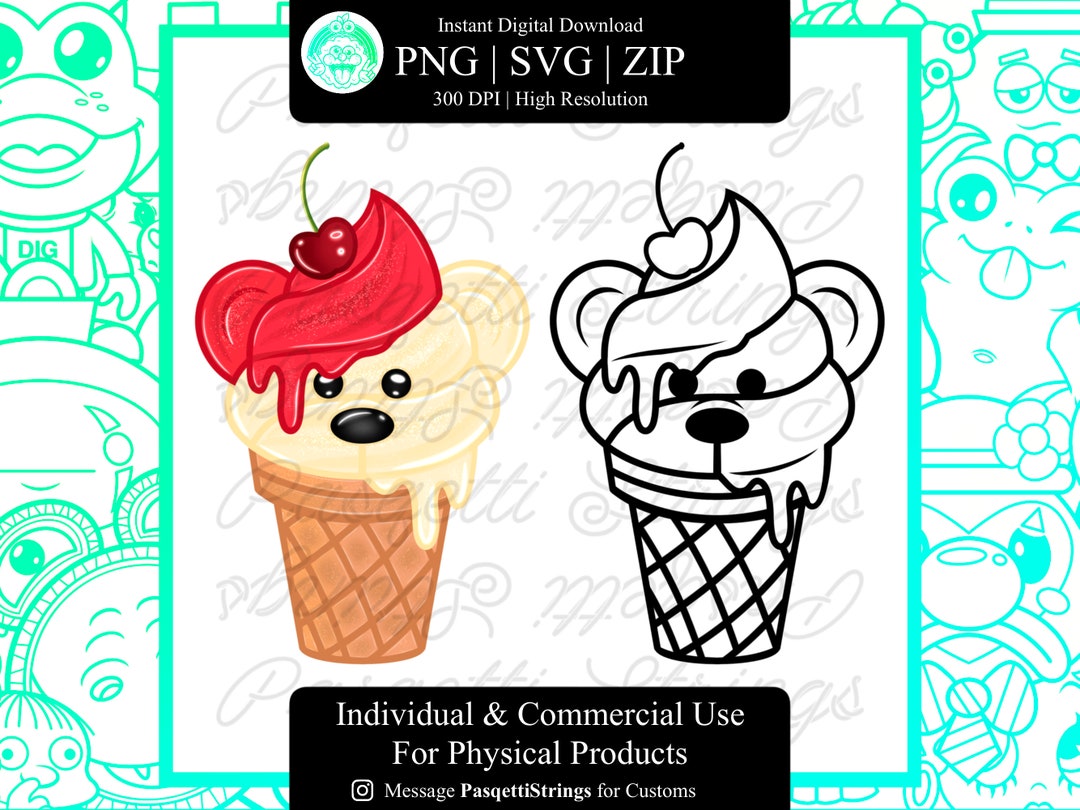 90s Bear Ice Cream SVG & Clip Art - Etsy