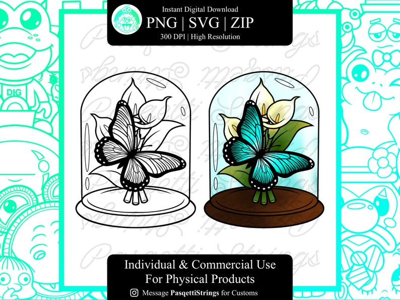 Butterfly Biome SVG & PNG Clip Art File - Taxidermy - Biology - Nature ...