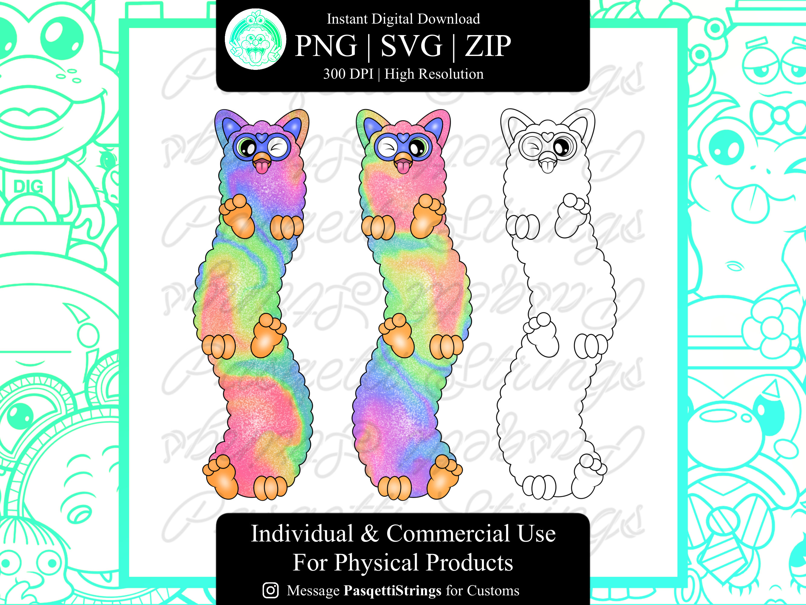Long Furby SVG & PNG File - Etsy
