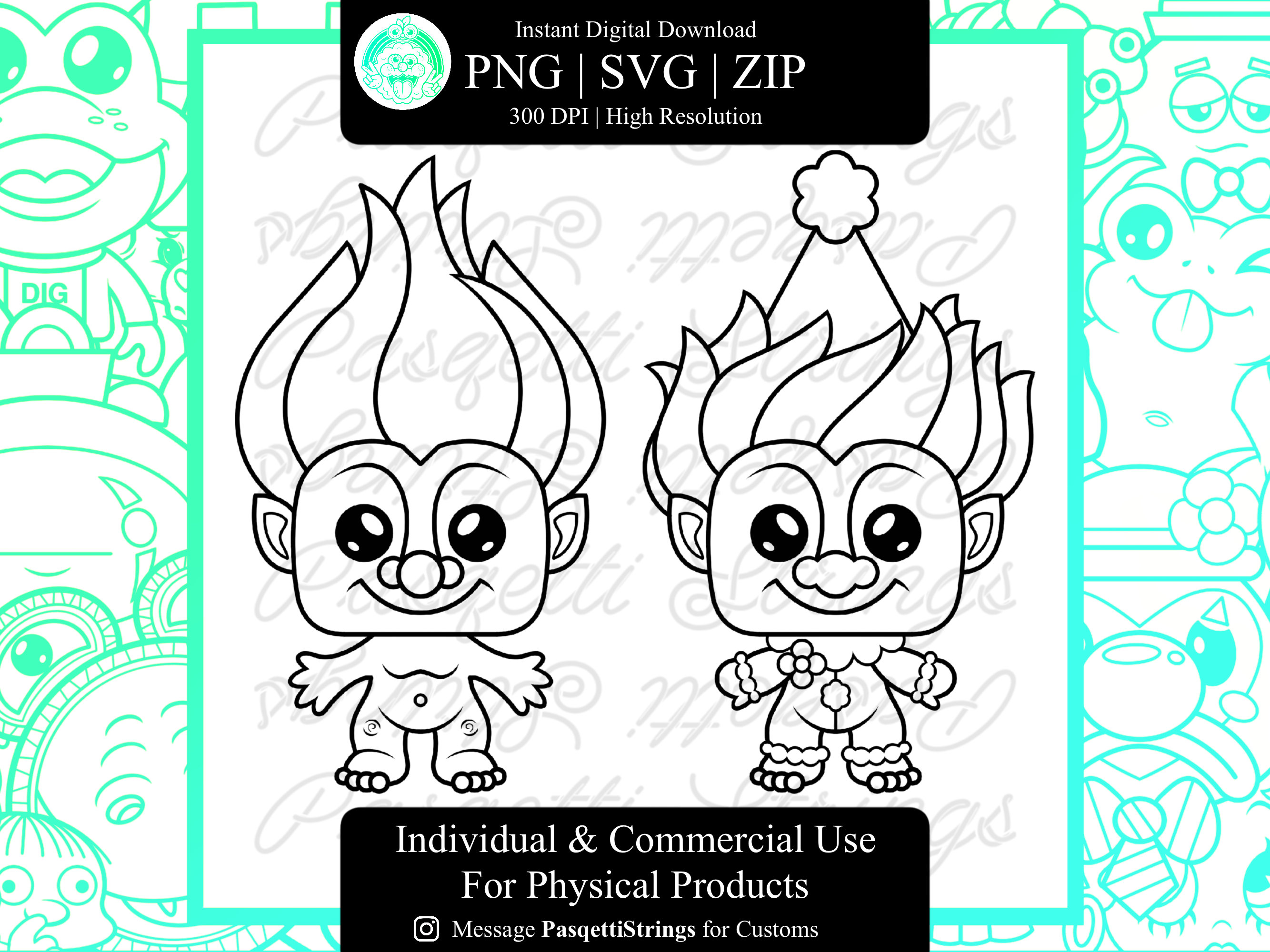 Troll & Clown FP Figure SVG File - Etsy