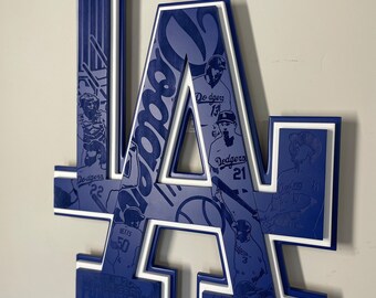 Los Angeles Dodgers Wood Sign Block LA - Etsy