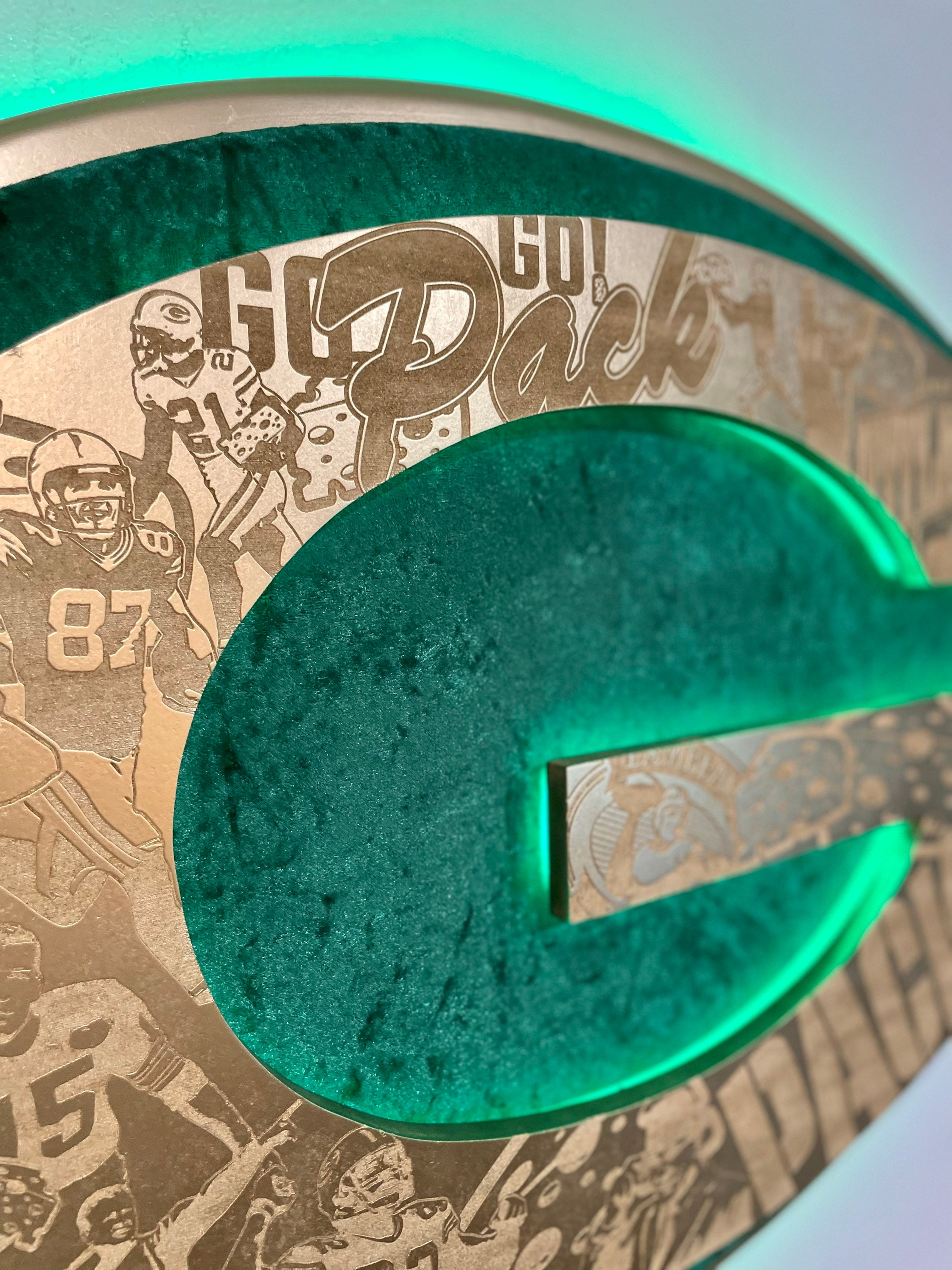 Green Bay Packers Velvet LED Sign - Etsy