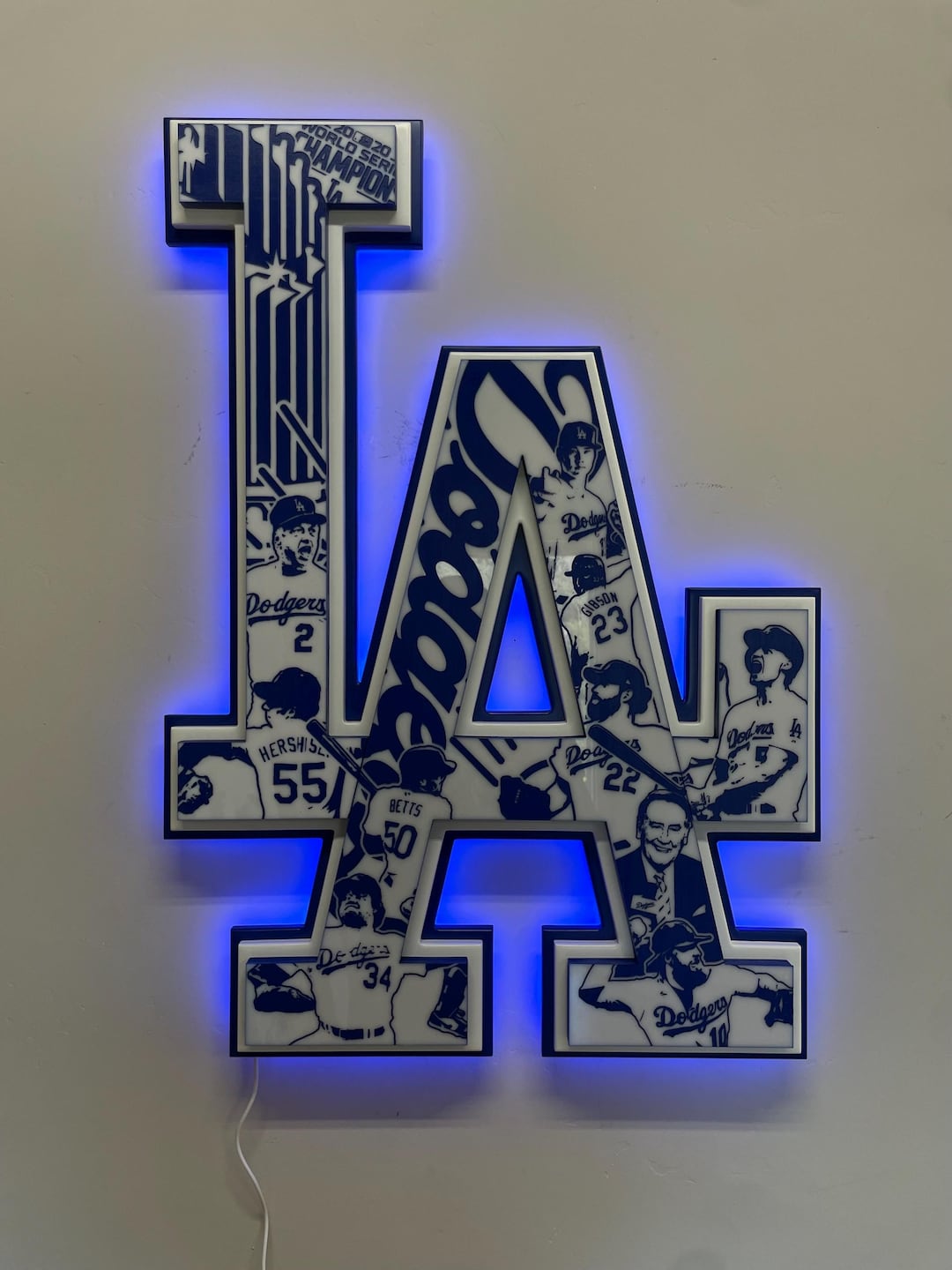 Los Angeles Dodgers LED Sign (2 Tone) - Etsy