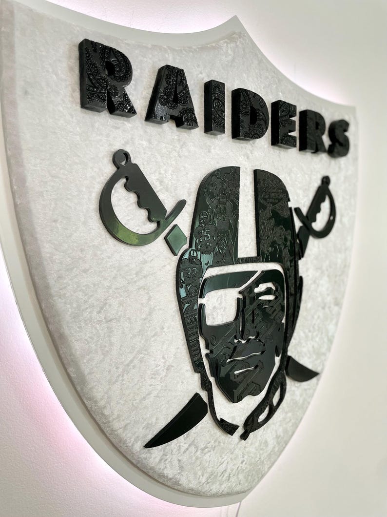 Las Vegas Raiders White Velvet LED Sign - Etsy