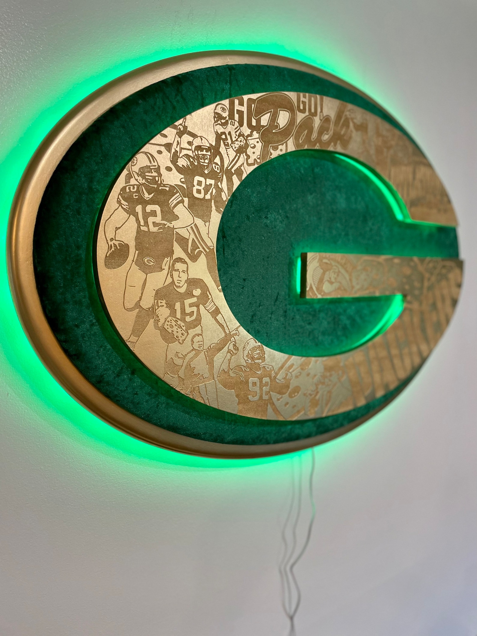 Green Bay Packers Velvet LED Sign - Etsy
