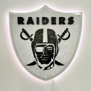 Las Vegas Raiders White Velvet LED Sign - Etsy