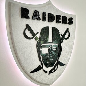 Las Vegas Raiders White Velvet LED Sign - Etsy
