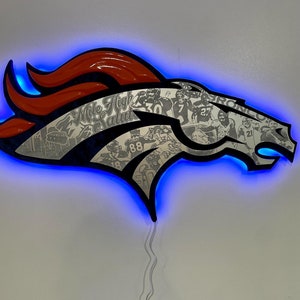Denver Broncos LED Sign - Etsy
