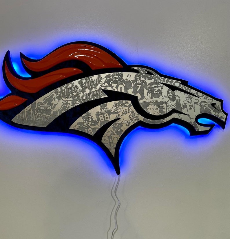 Denver Broncos LED Sign - Etsy