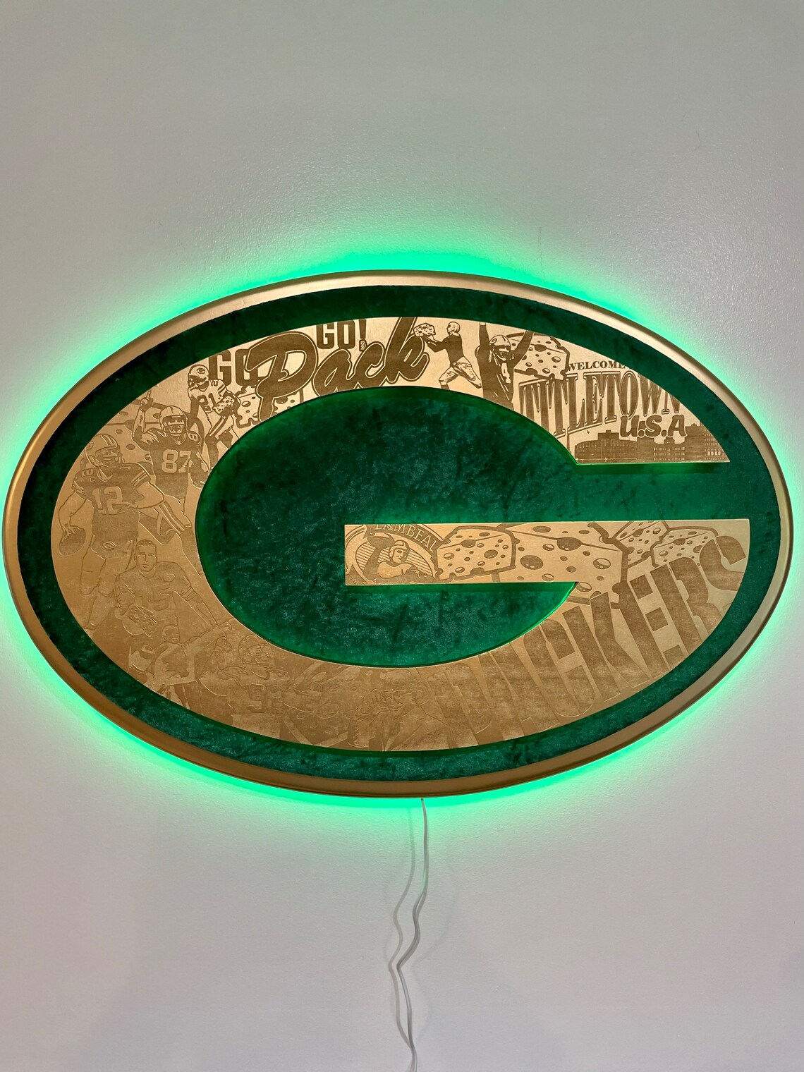 Green Bay Packers Velvet LED Sign - Etsy