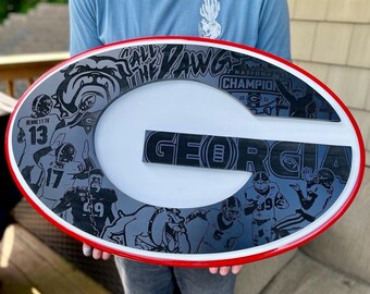 Georgia Bulldogs Wood LED Sign Georgia Bulldog Wall Art Georgia Dorm ...