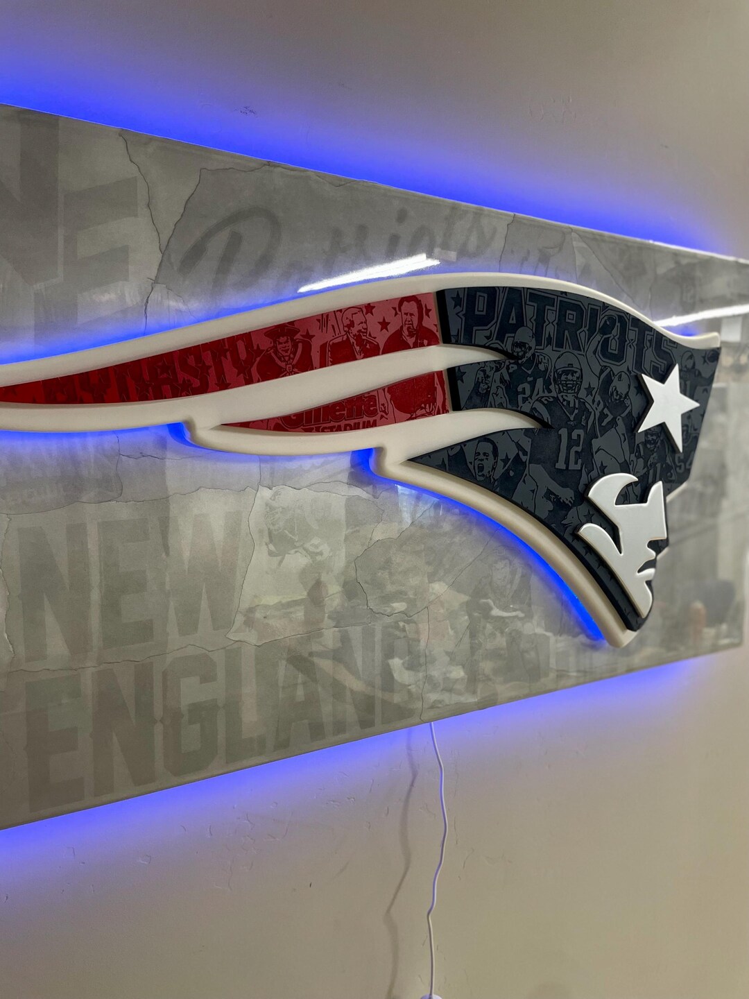 Patriots LED With Collaged Panel - Etsy