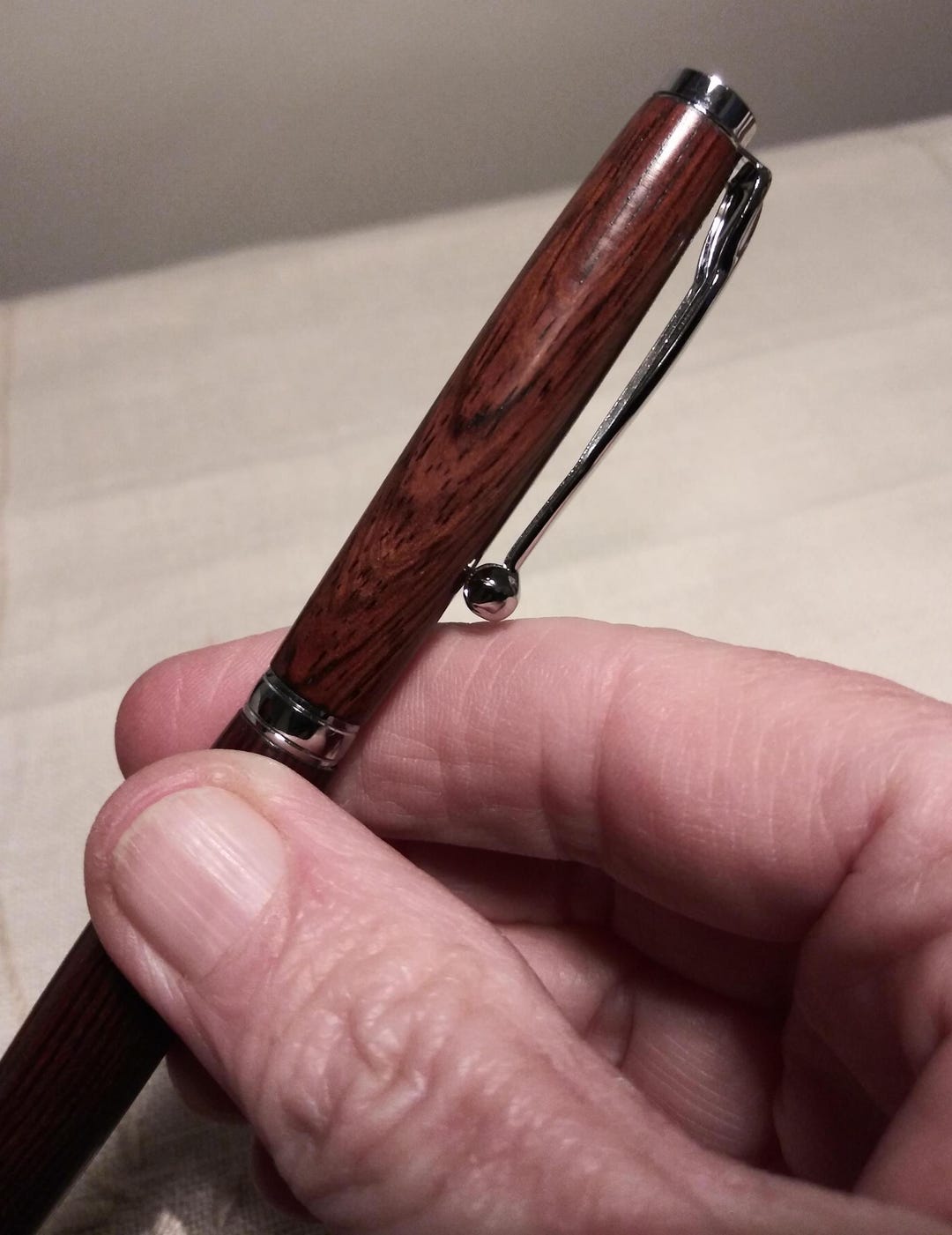 Hand Crafted Wooden Pen Made From Cocobolo Wood and Has Chrome Accents ...