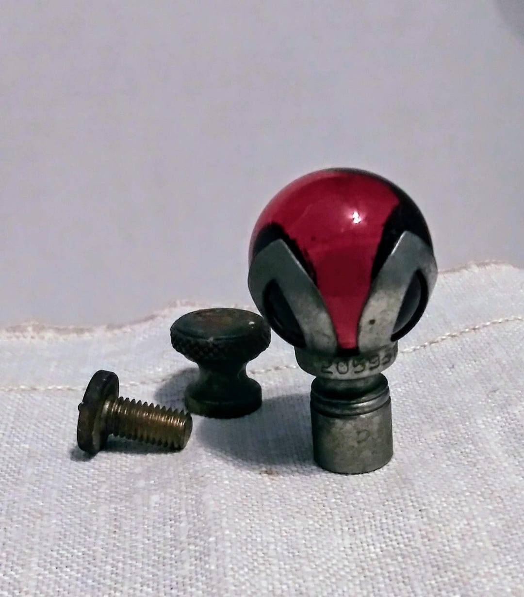 Art Deco 1930's Red Glass Ball & Brass Vintage Lamp Finial. - Etsy