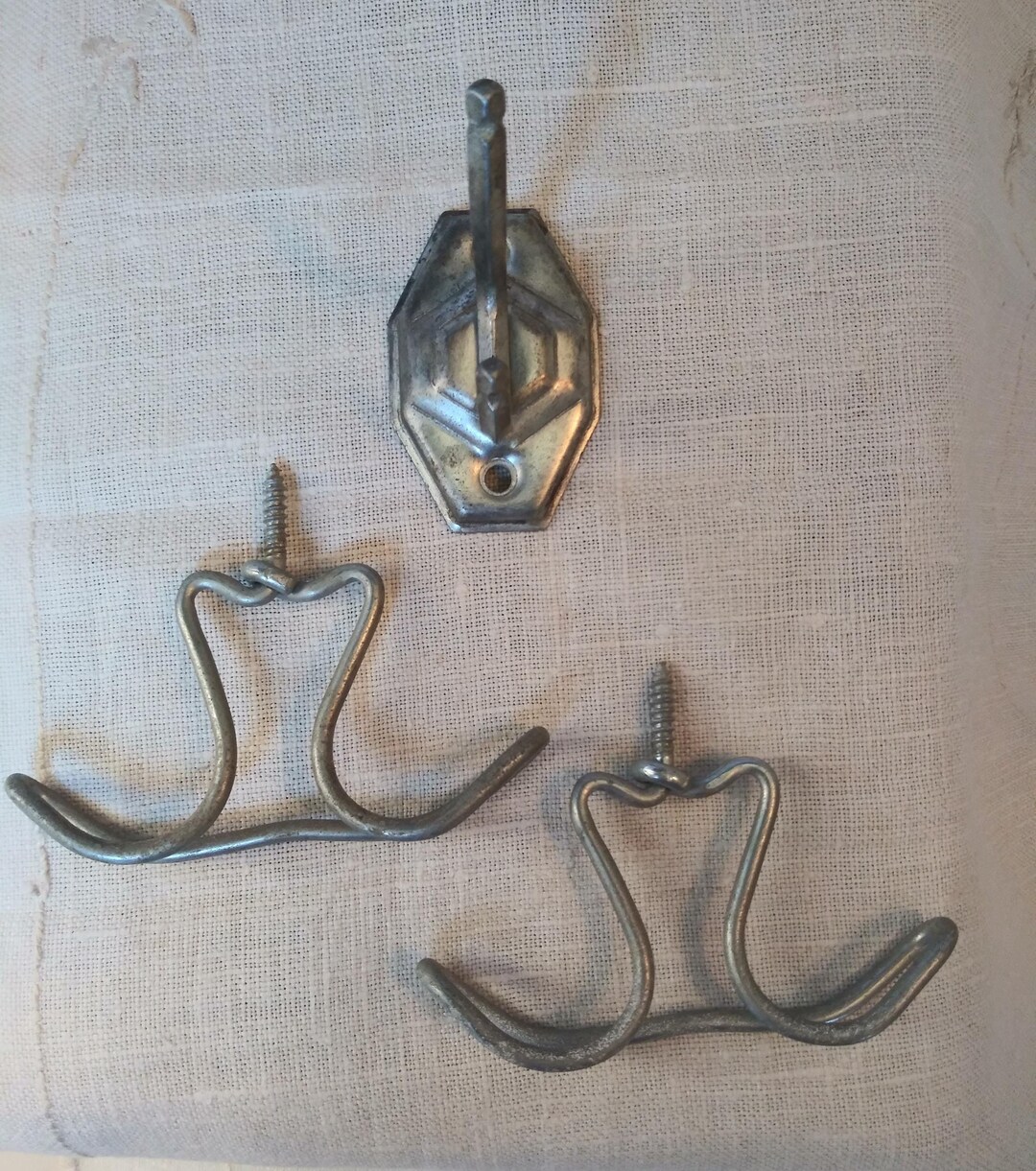 Vintage Twisted Wire Hooks and a Wall Hook. Great for Organization ...