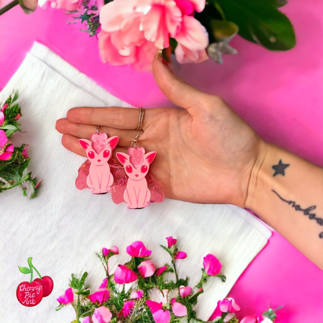 Vulpix Earrings Svg Cut File NO PHYSICAL PRODUCT Pokémon Pink Kawaii ...