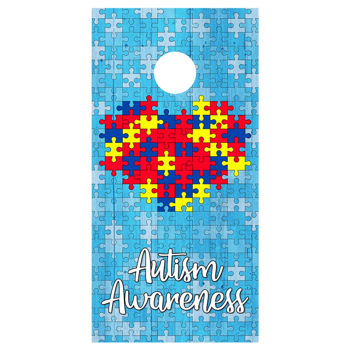 Autism Awareness Cornhole Decal Wraps pair Skins UV Laminated Adhesive ...