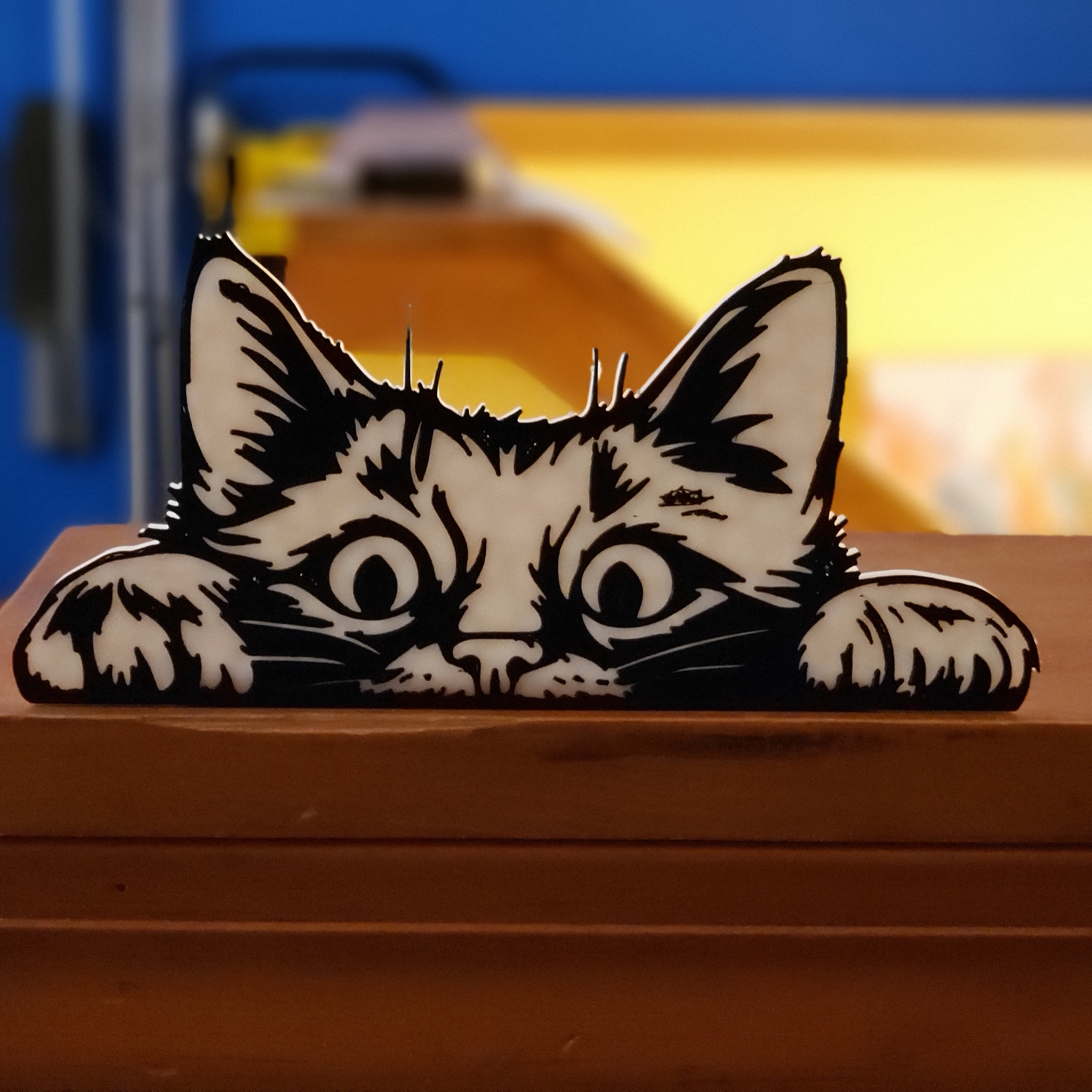 Super Cute Free Standing Peeking Cat in 2 Colors - Etsy