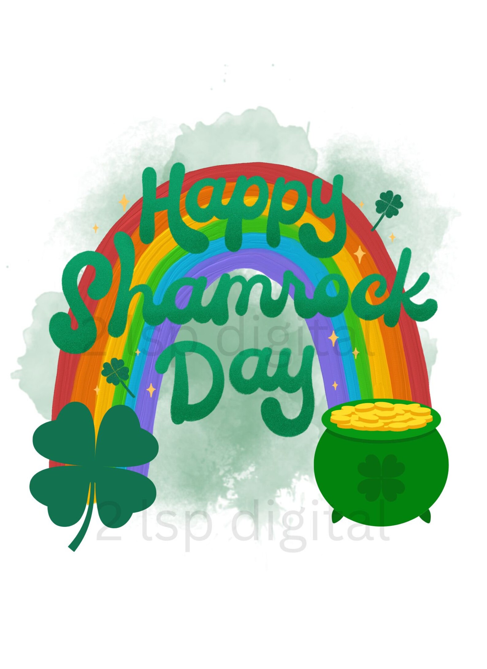 Happy Shamrock Day, St Patrick's Day, Rainbow, Pot of Gold, Shamrock ...