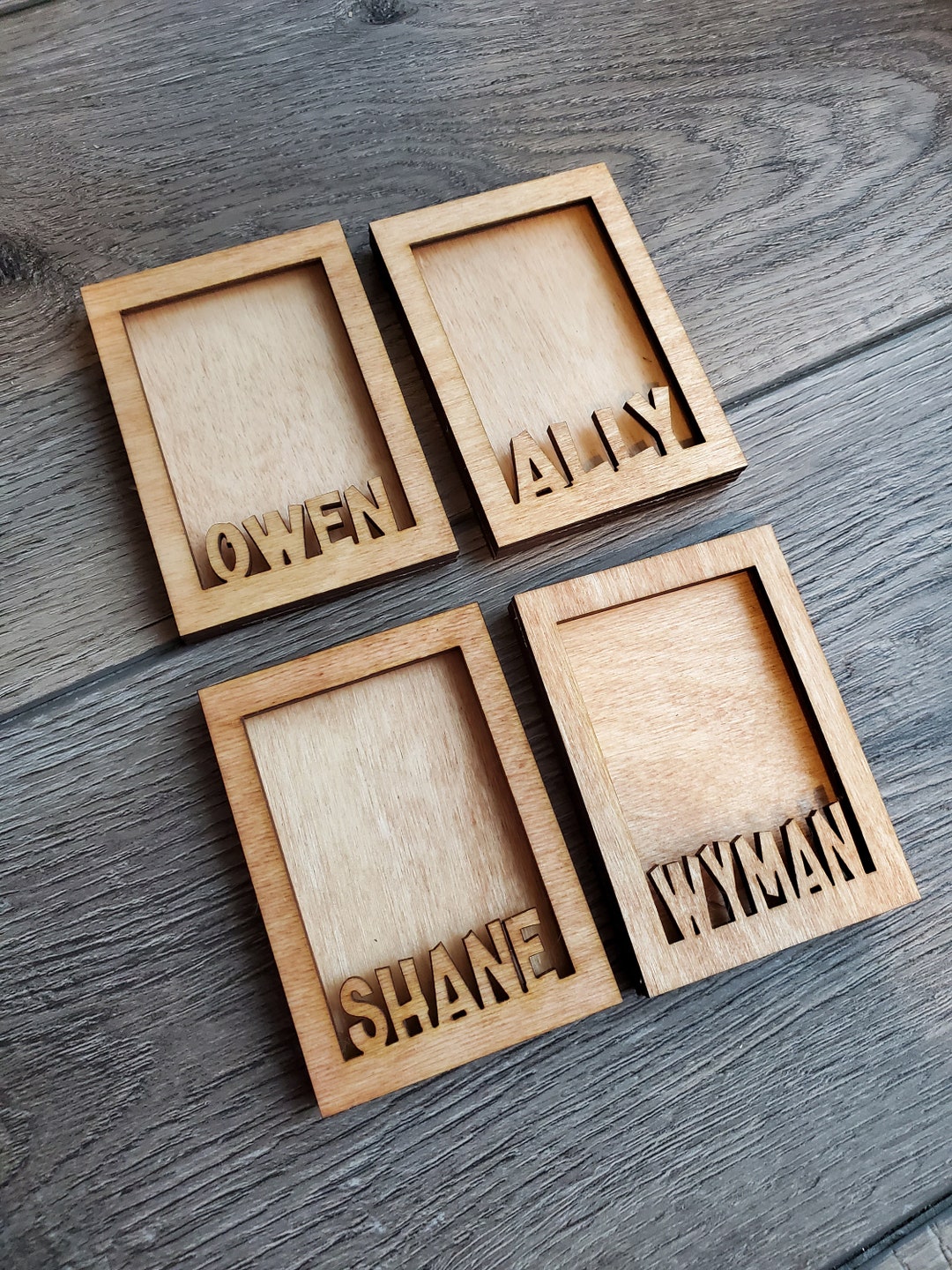 Personalized Wood Kids Wallet Size School Picture Frame, Refrigerator ...