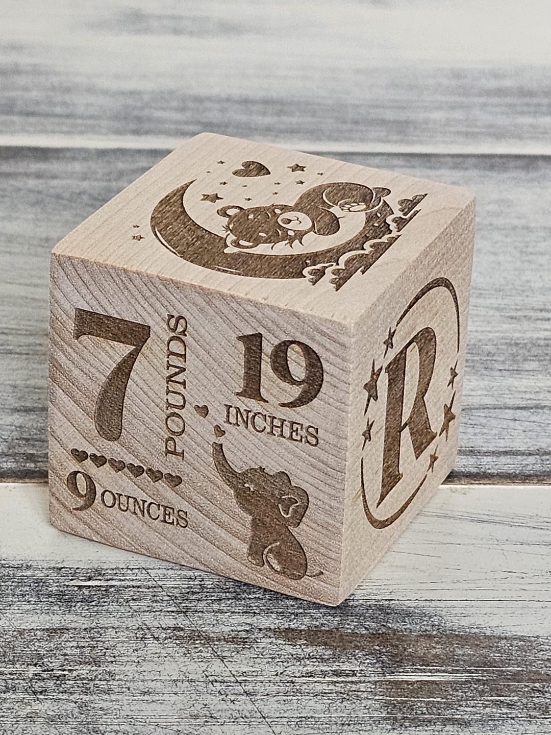 Personalized Engraved Baby Block - Custom Baby Name Gift, Nursery Decor ...