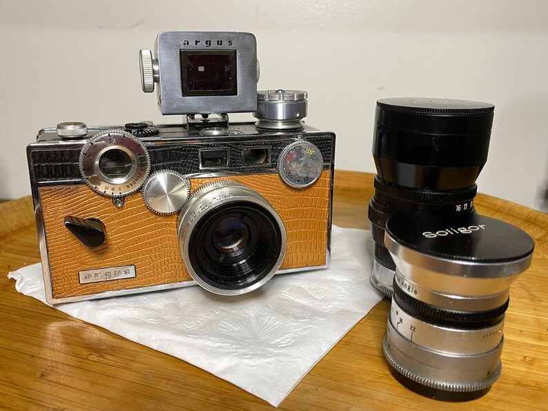 CUSTOM ARGUS C3 W/3 Lens Kit Soligor/cintar Prime Lenses ,vari-finder ...