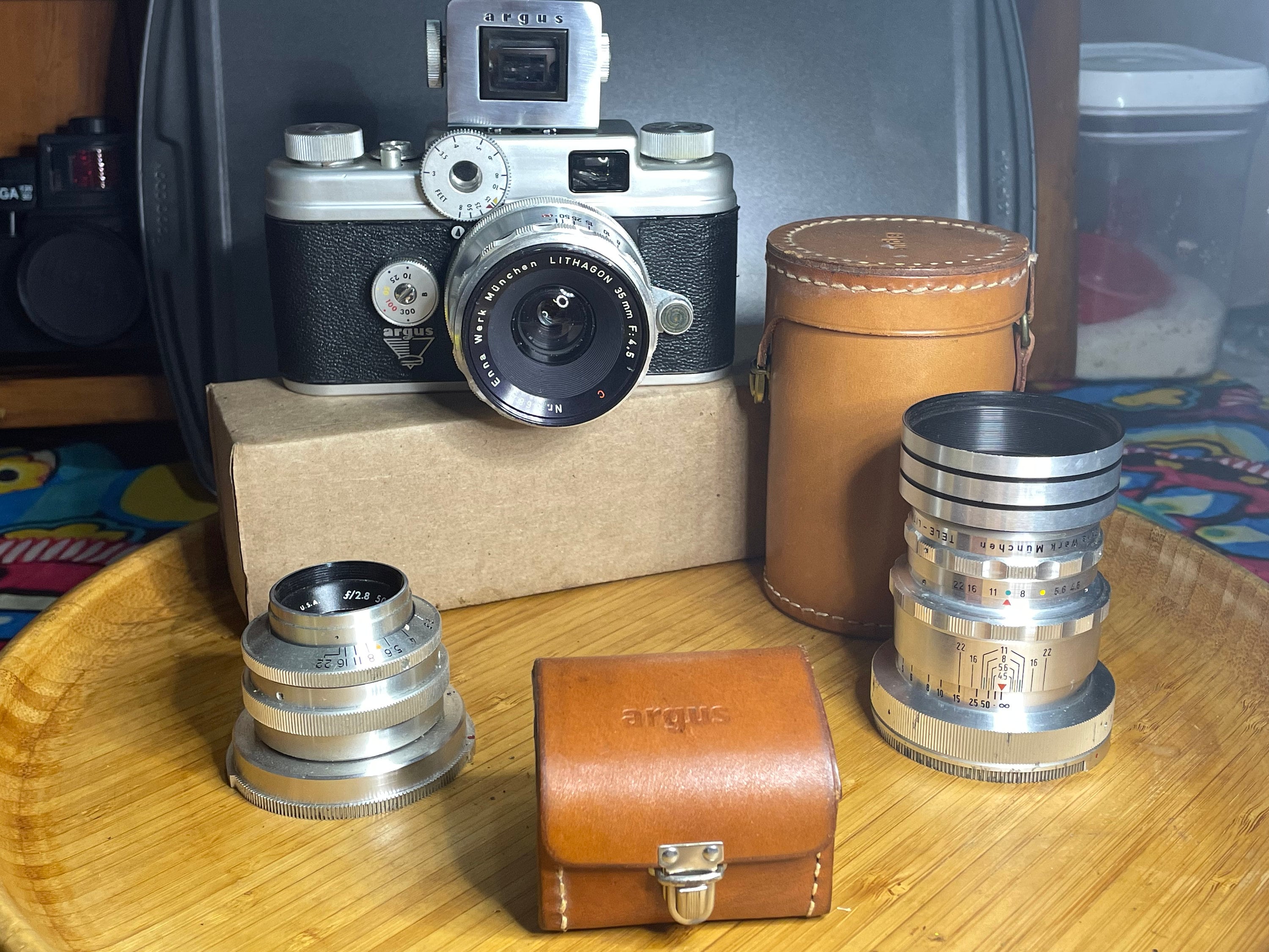 GEISS Modified ARGUS C4 3 Lens Set W/vari-finder, Enna Lithagon German ...