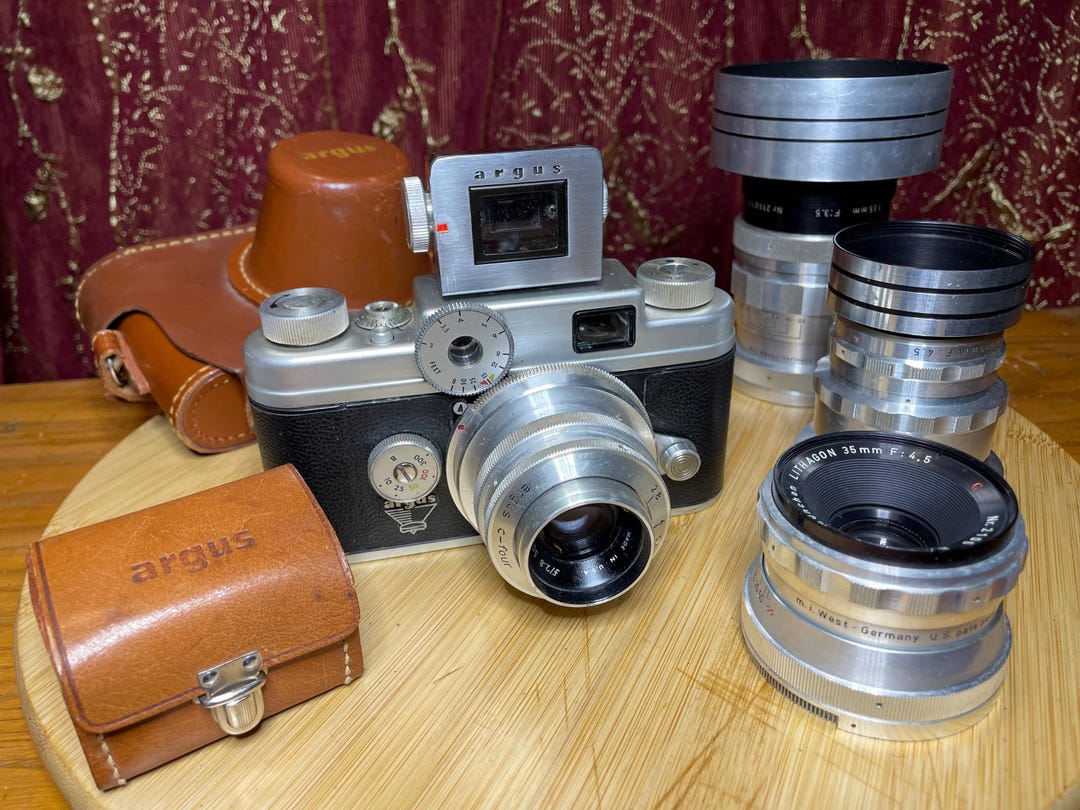 GEISS Modified ARGUS C4 4 Lens Set W/ Argus Vari-finder & Case - Etsy