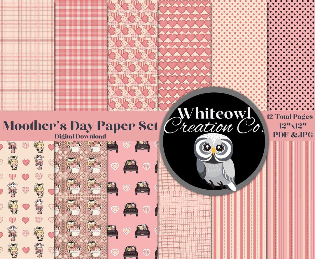 Printable Mother's Day Paper, Scrapbook Paper, Journal Paper, Digital ...
