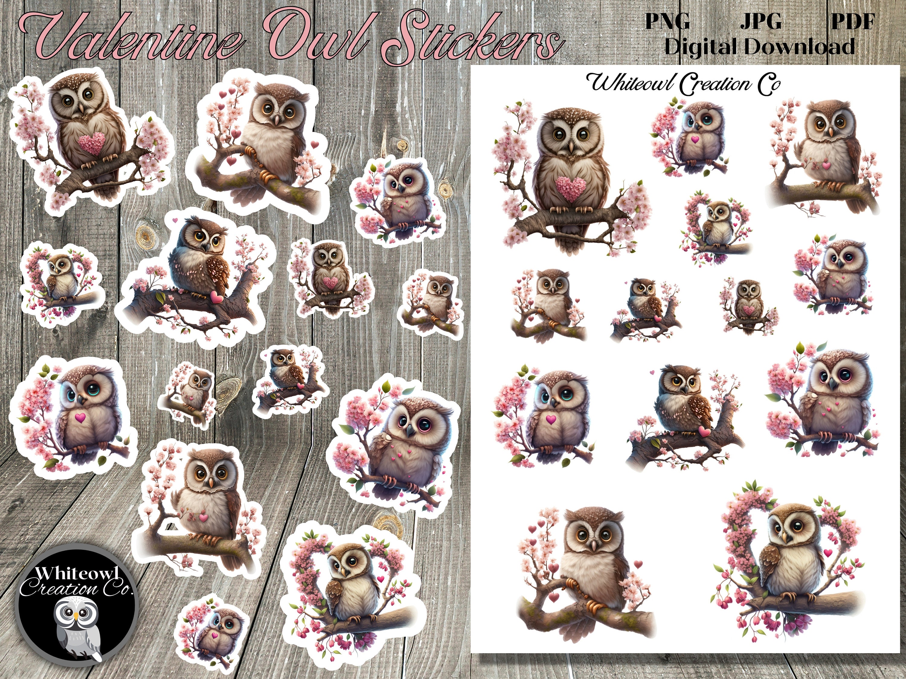 Owl Love You Printable Valentine Stickers, Print N Cut Stickers ...