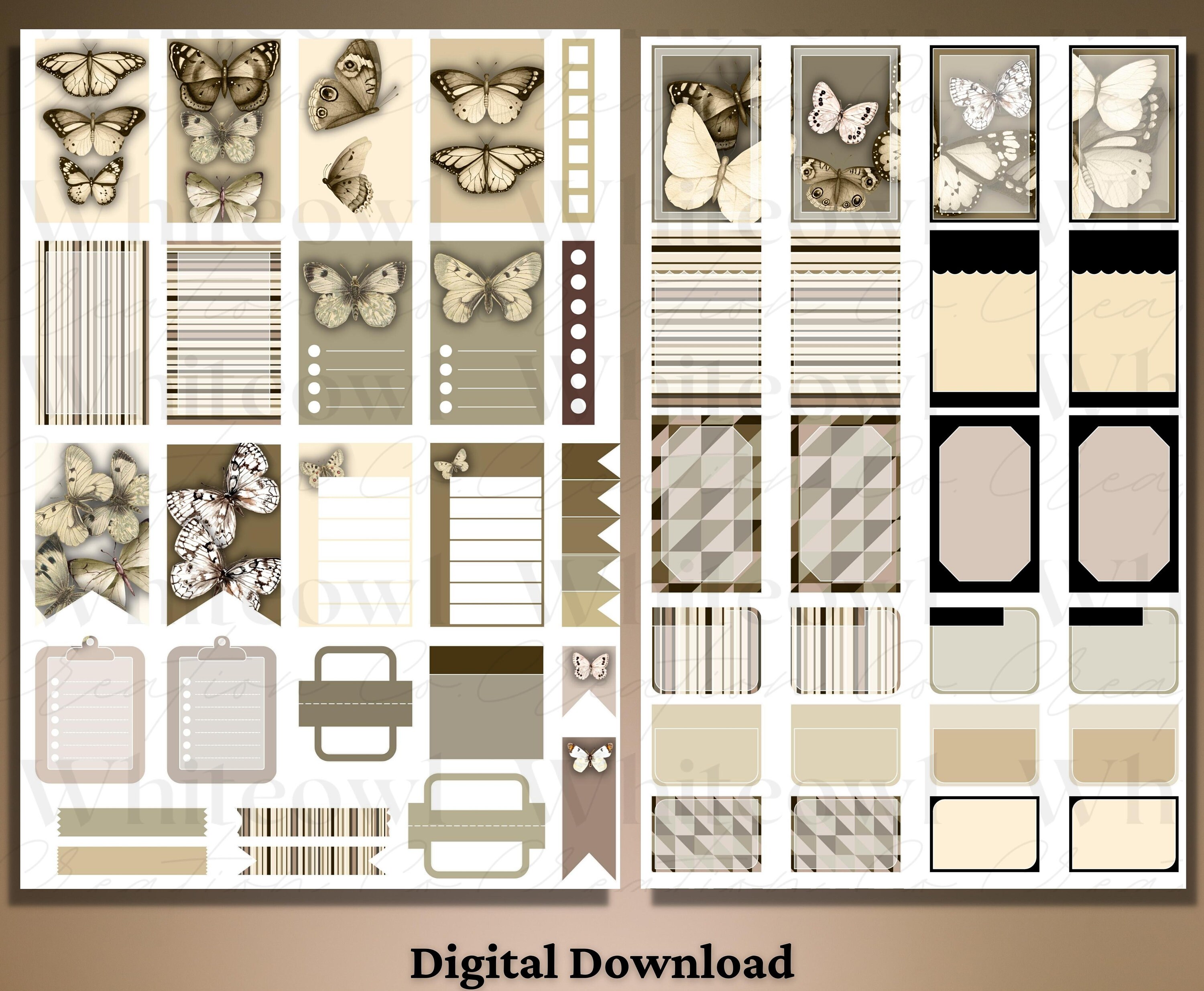 Printable Planner Stickers "bo Ho Butterflies" | Instant Download | Png ...