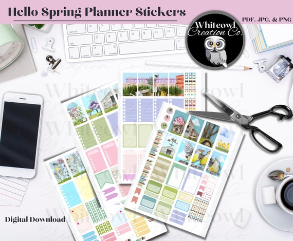 Hello Spring Printable Planner Stickers Instant Download | Etsy