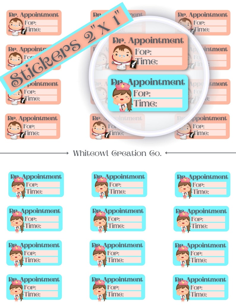 Printable Planner Stickers "doctor Appointment" | Instant Download ...