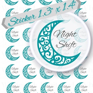 Printable Planner Stickers night Shift Instant Download PNG and PDF ...