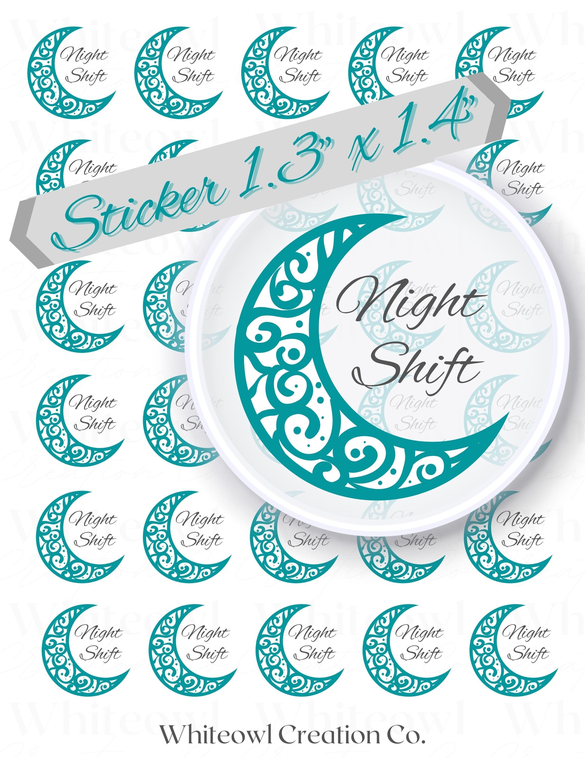 Printable Planner Stickers night Shift Instant Download PNG and PDF ...