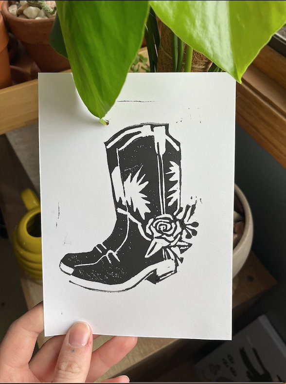 Cowboy Boot Print - Etsy