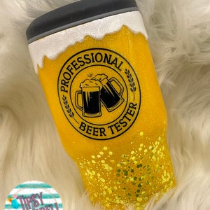 Professional Beer Tester Personalized Epoxy Glitter 3-in-1 Can Cooler ...