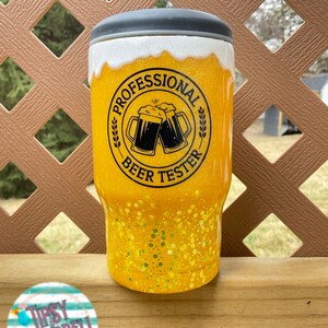 Professional Beer Tester Personalized Epoxy Glitter 3-in-1 Can Cooler ...