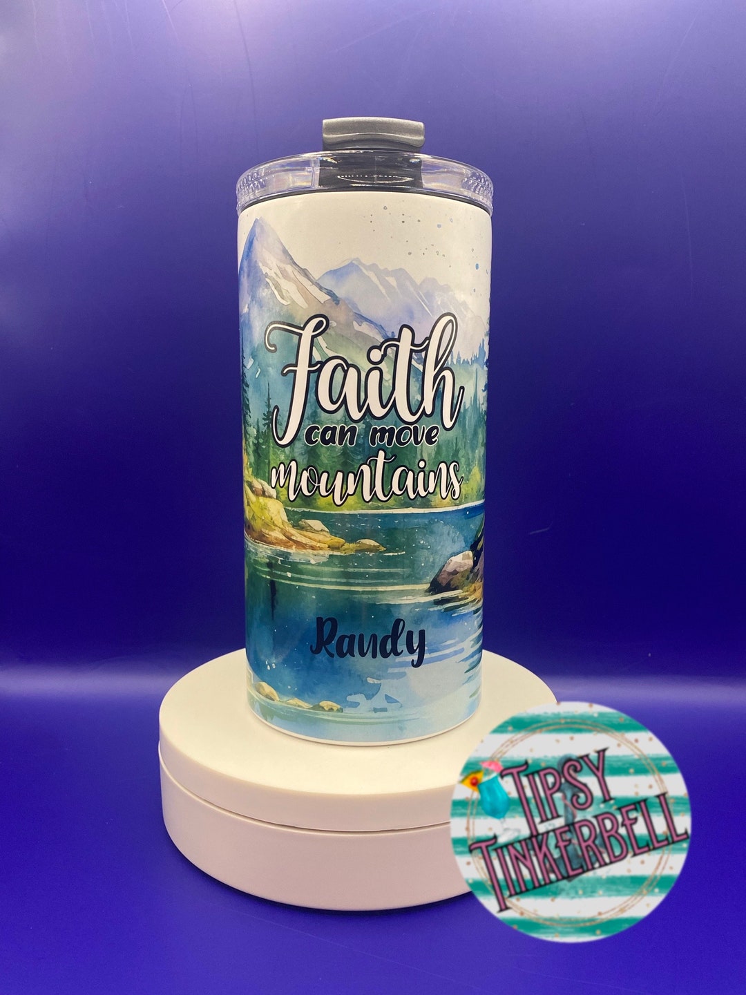Faith Can Move Mountains 4-in-1 Can Cooler/tumbler, Free ...