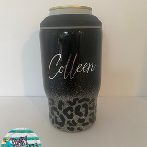 Leopard Print Personalized Epoxy Glitter 3-in-1 Can Cooler - Etsy