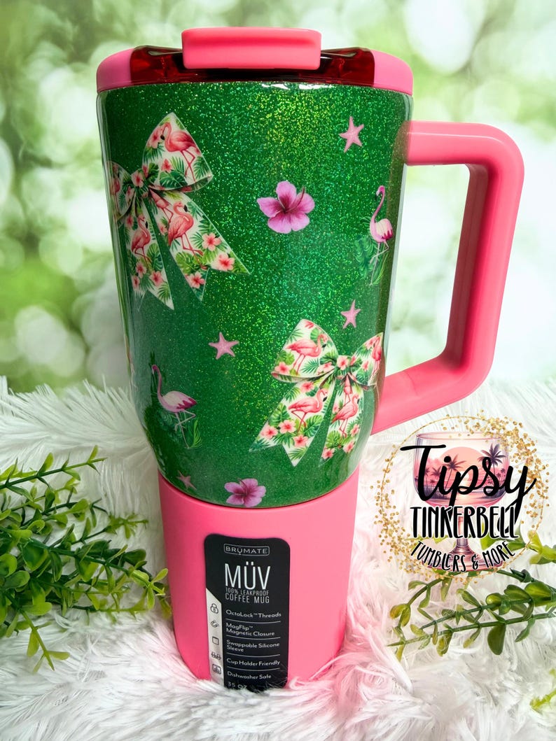 RTS Brumate Muv 35 Oz Tropical Flamingo Epoxy Glitter Tumbler - Etsy