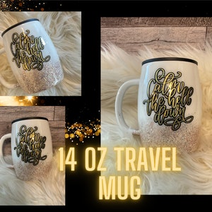 Epoxy Glitter Calm the Hell Down 14 Oz Coffee Mug Tumbler for Co-worker ...