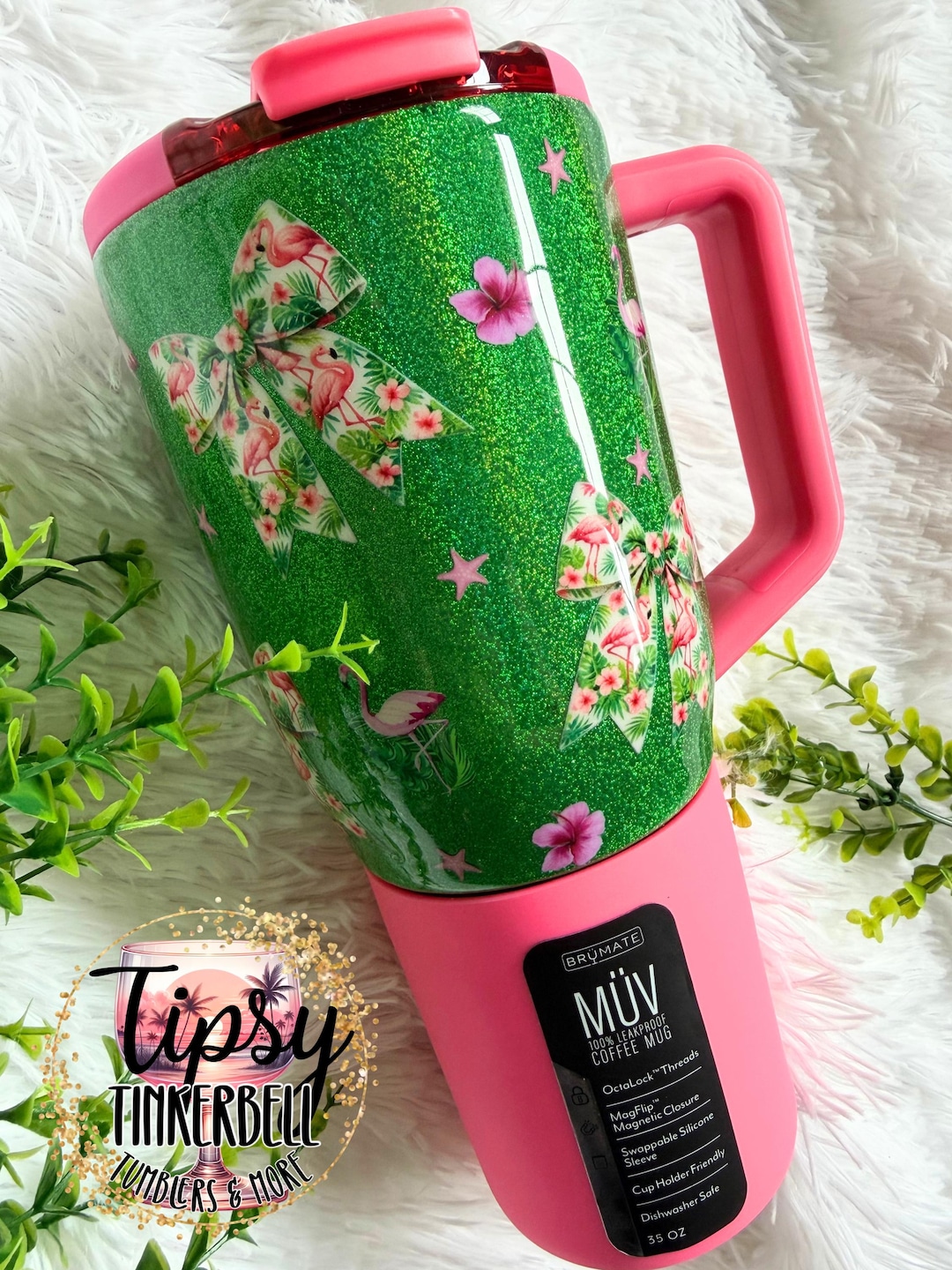 RTS Brumate Muv 35 Oz Tropical Flamingo Epoxy Glitter Tumbler - Etsy