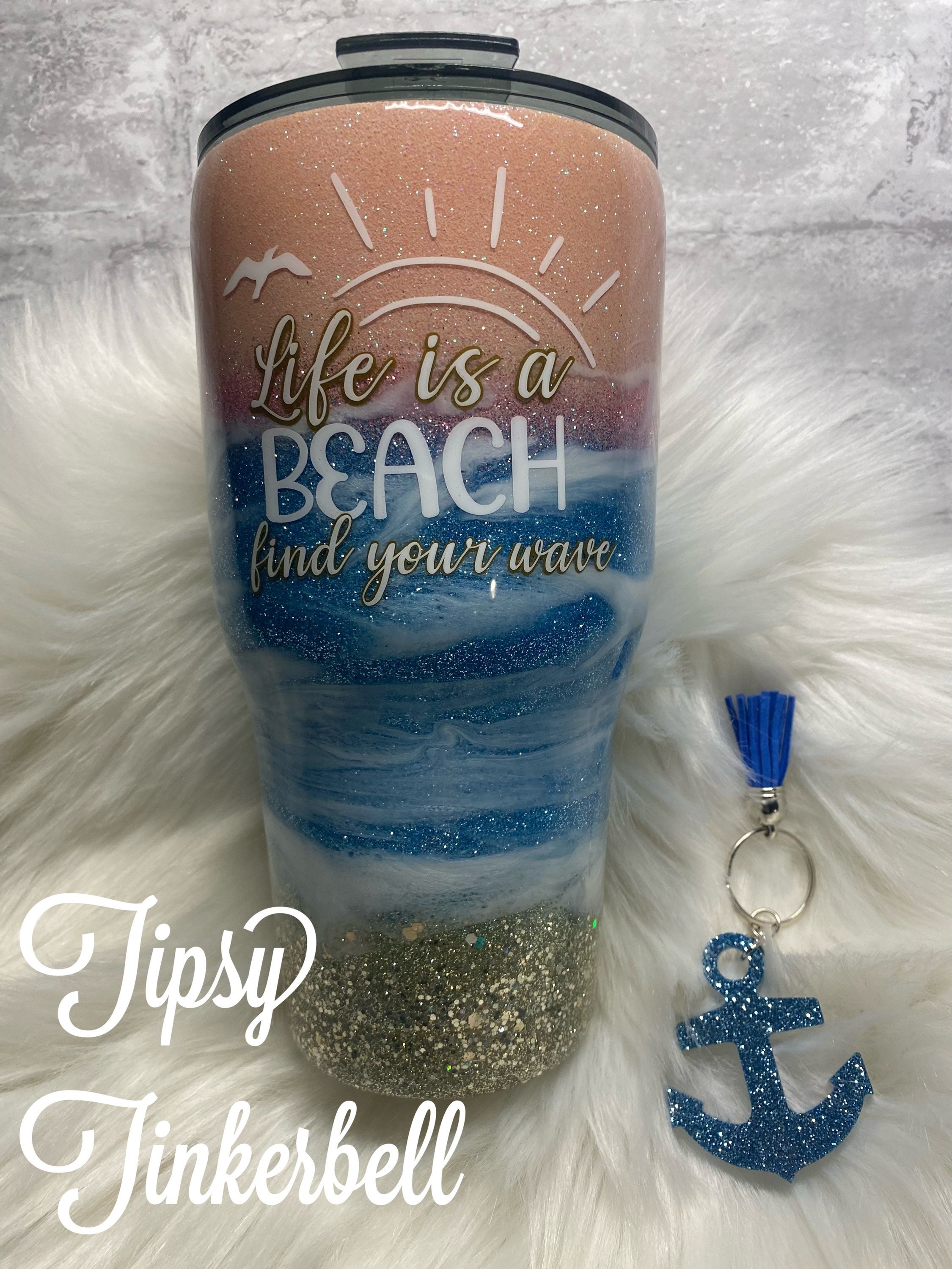 Pastel Sunset Epoxy Glitter Beach Tumbler 30 Oz - Etsy